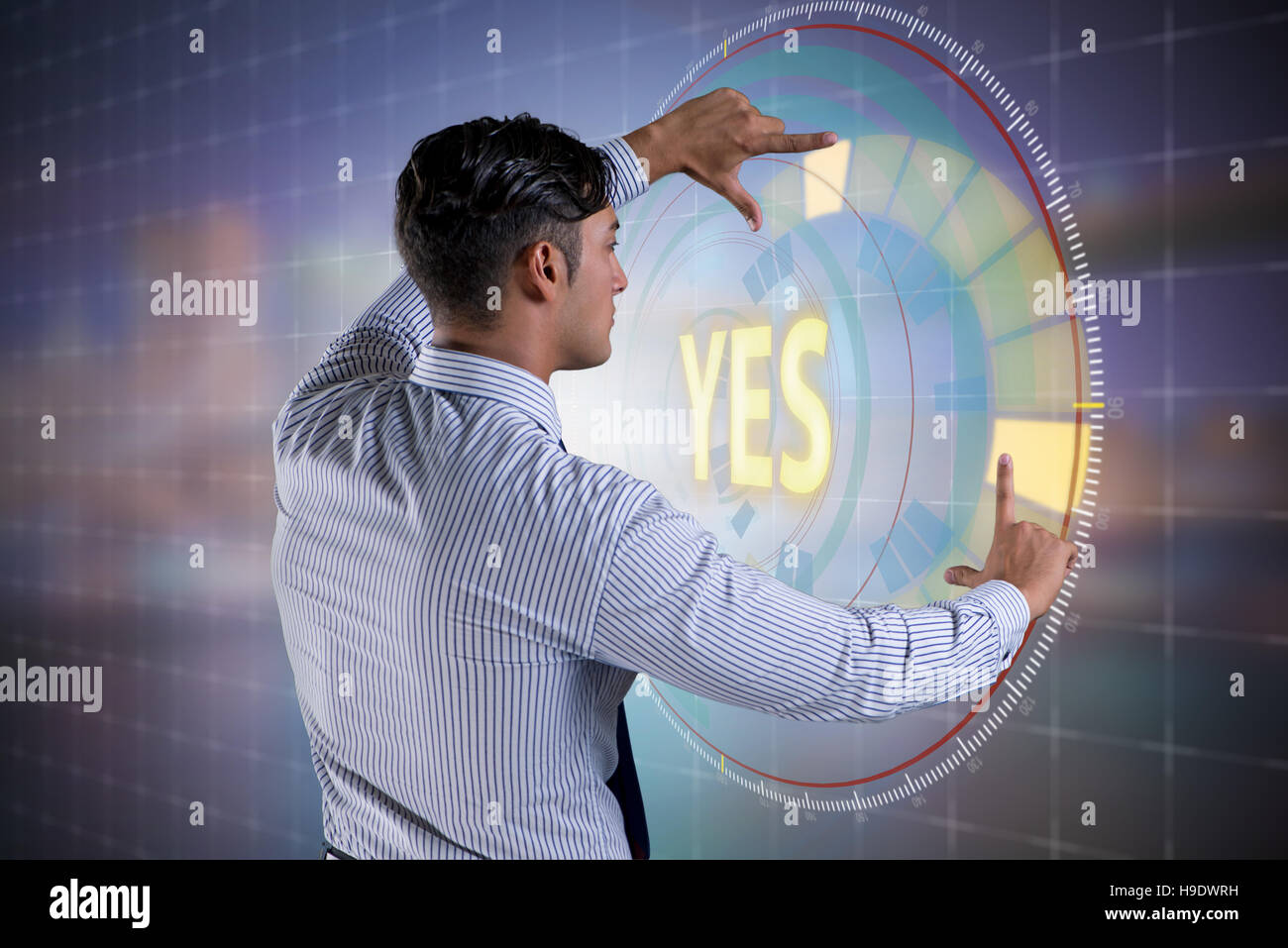 Hand buttons yes no hi-res stock photography and images - Alamy