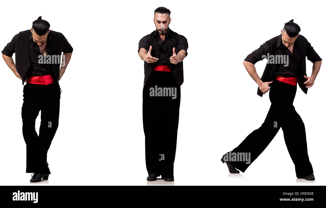 Spanish dancer in various poses on white Stock Photo - Alamy