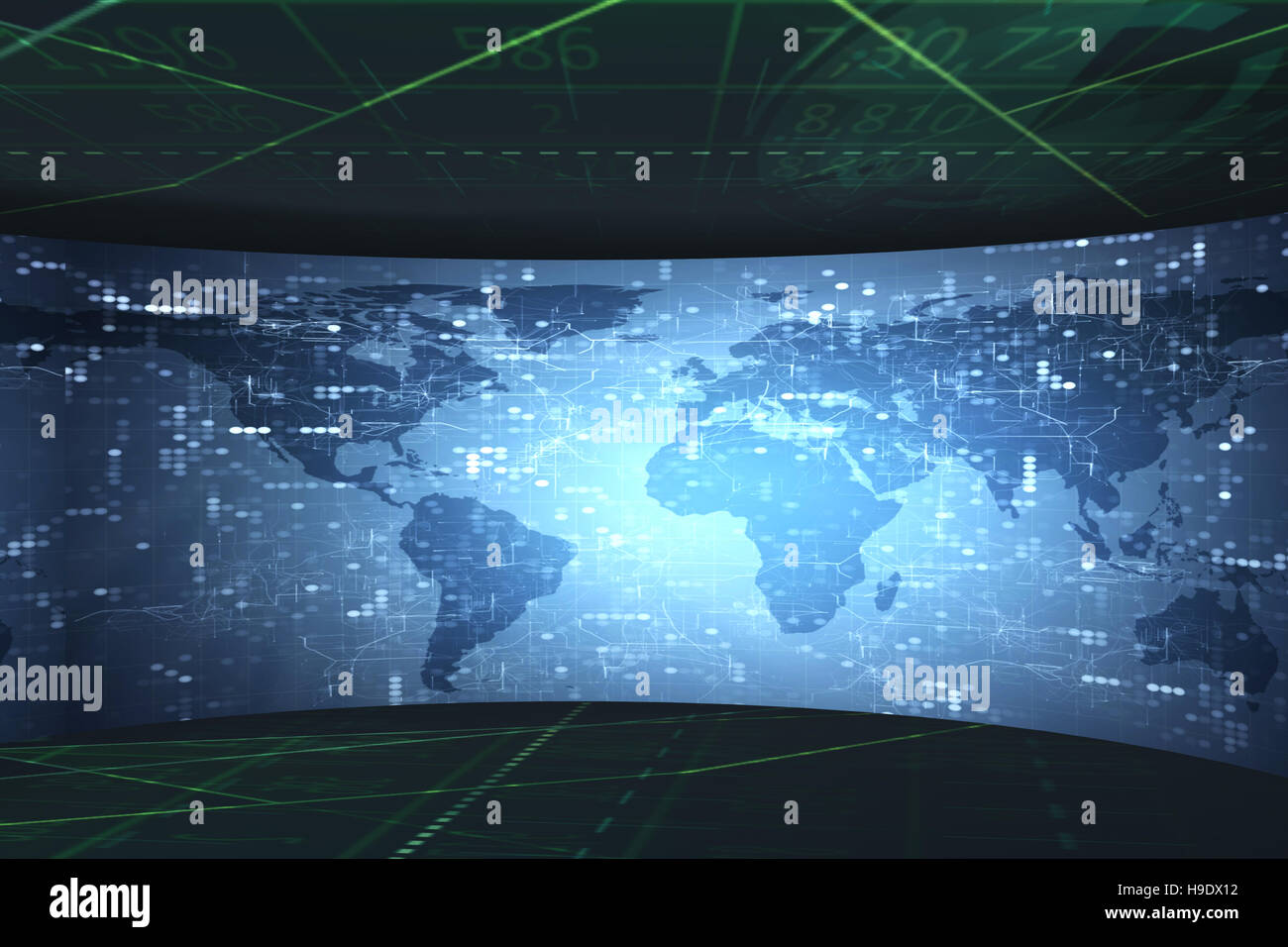 World map illustration in futuristic concept Stock Photo - Alamy