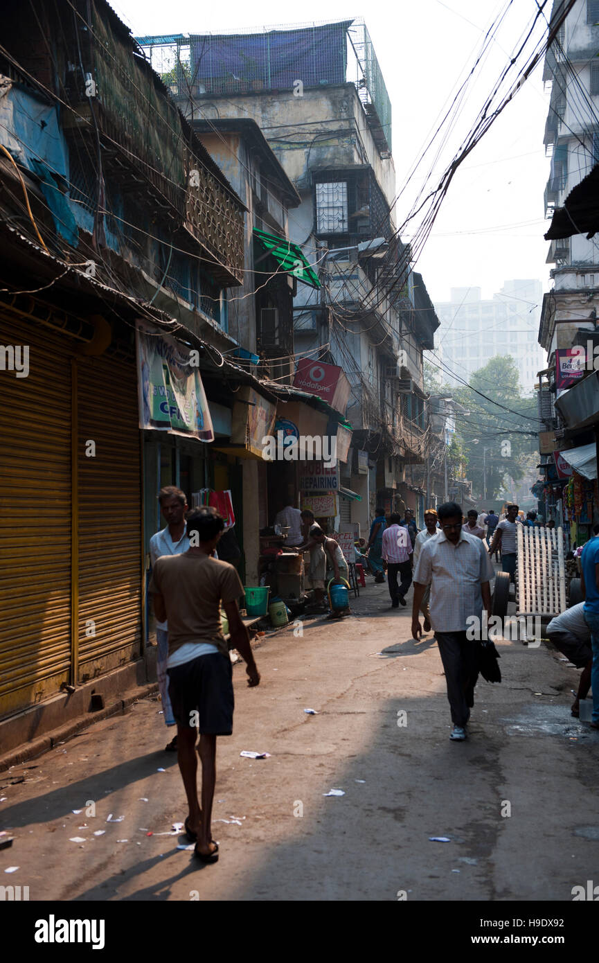 Morning street scene, Calcutta Stock Photo - Alamy