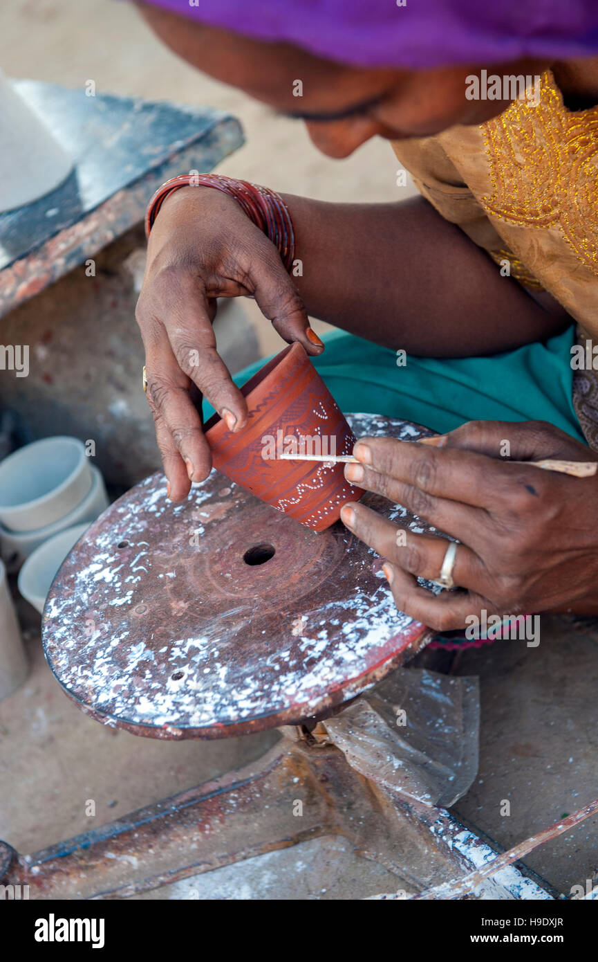 A Meghwal tribal woman, a Muslim community who lives in the Thar Desert ...