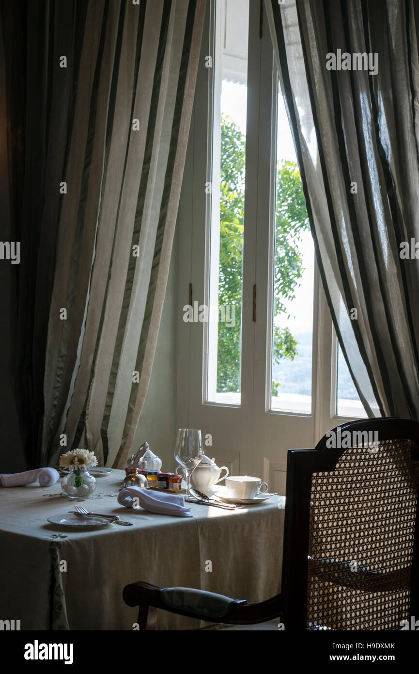 The restaurant at Falaknuma Palace in Hyderabad, India, a scorpion ...