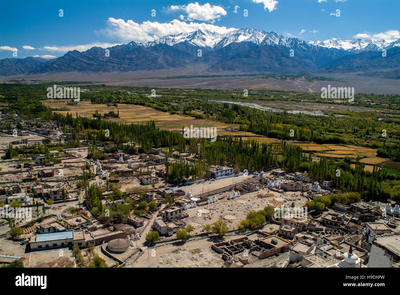 The view from Thiksey Monastery, the largest in Ladakh and showing ...