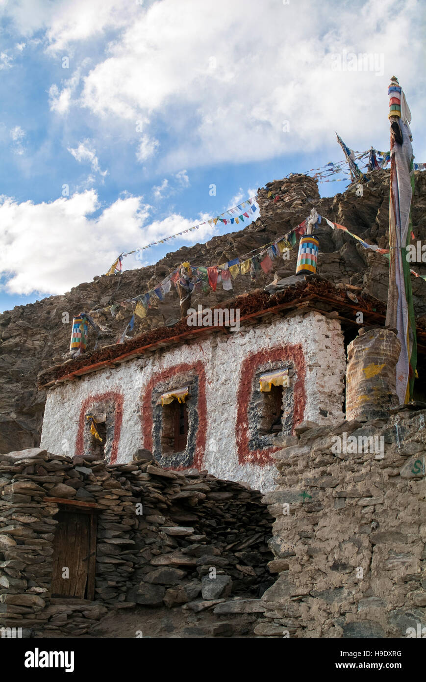 The house in the village of Thukje near Tso Kar Lake in Ladakh Stock ...