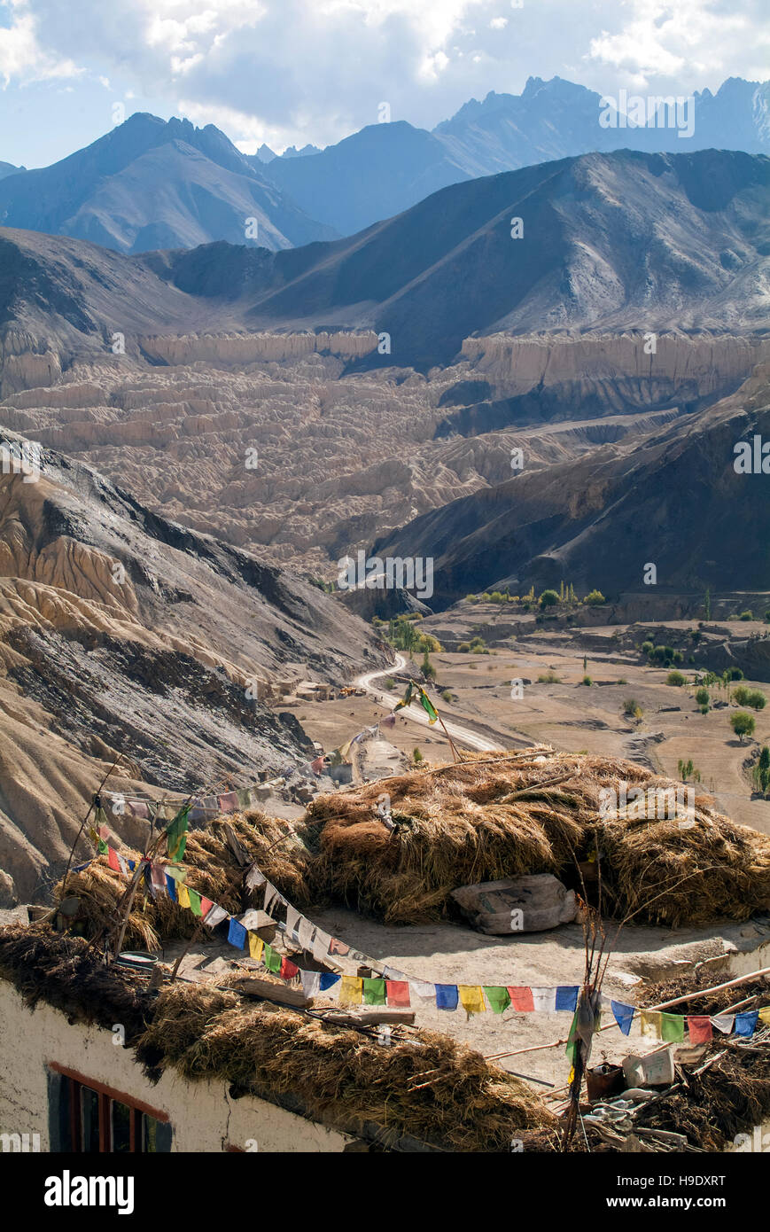 The village of Lamayuru in Ladakh, known for its moonscape setting and ...