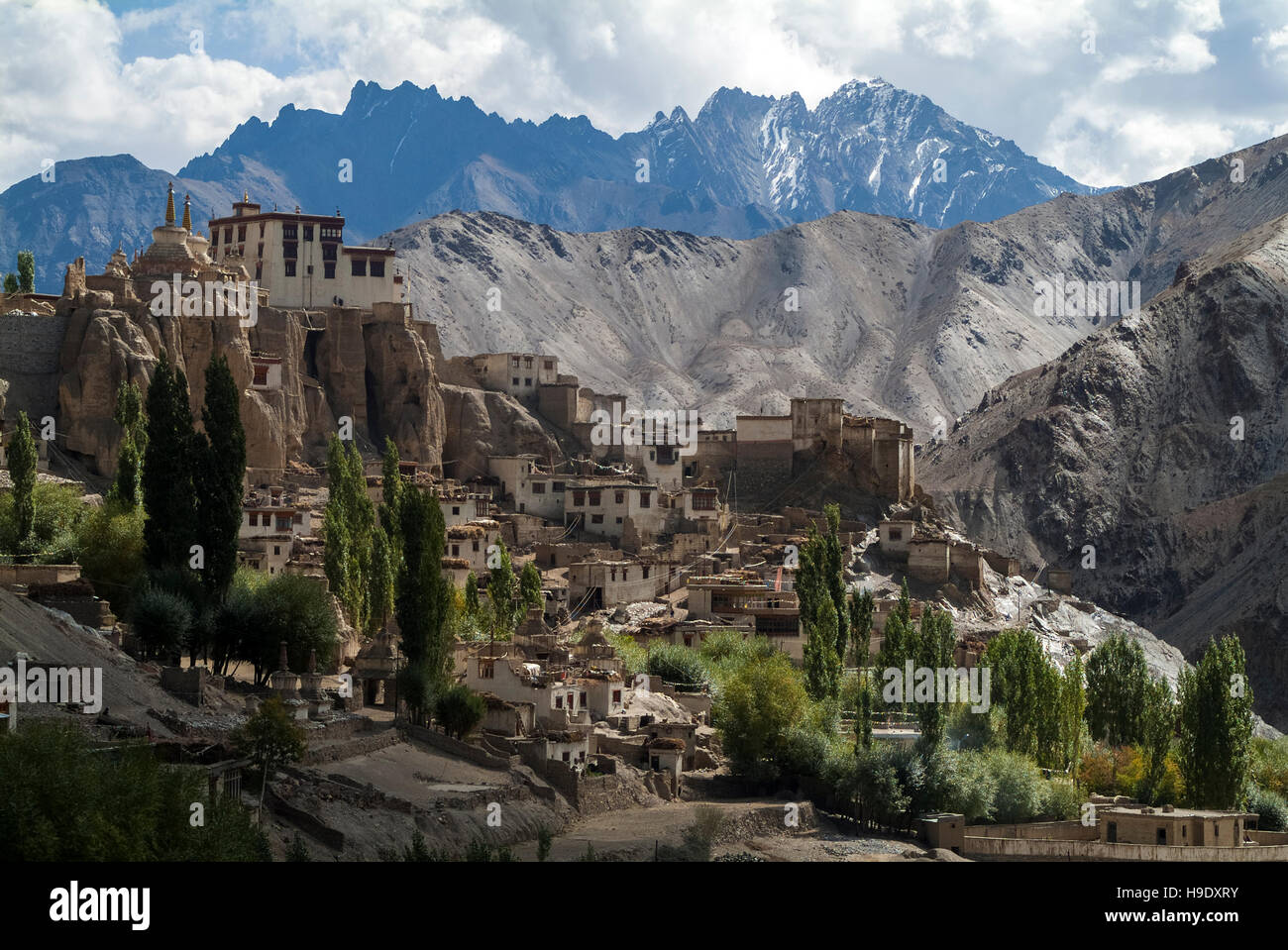 The village of Lamayuru in Ladakh, known for its moonscape setting and ...