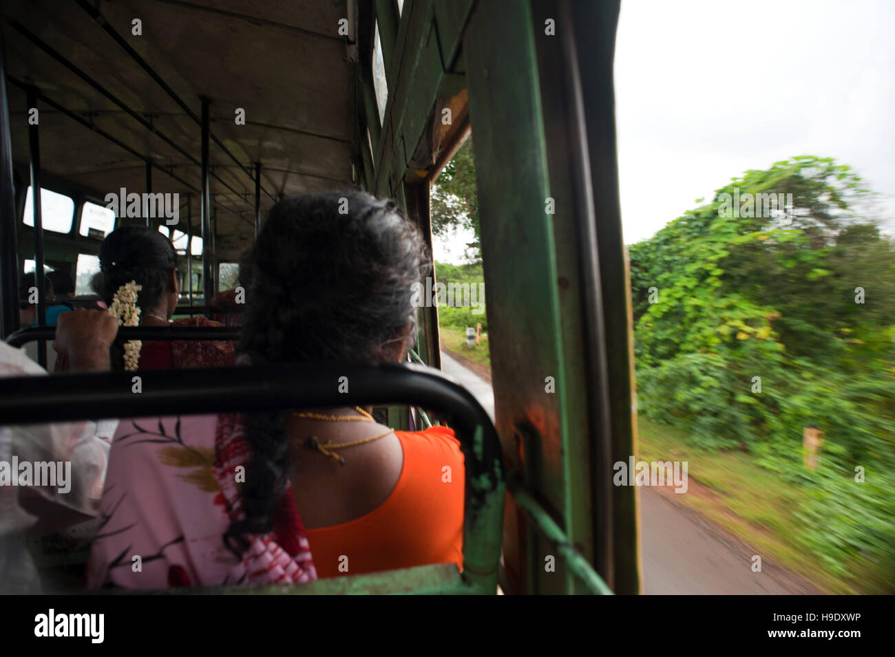 Inside a bus in Chettinad, India Stock Photo - Alamy