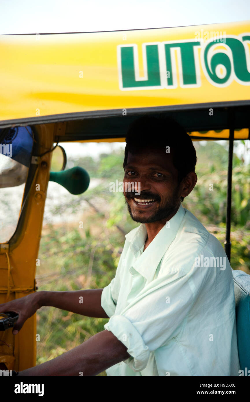 A rickshaw driver in Kanadukathan village in Chettinad, India Stock ...