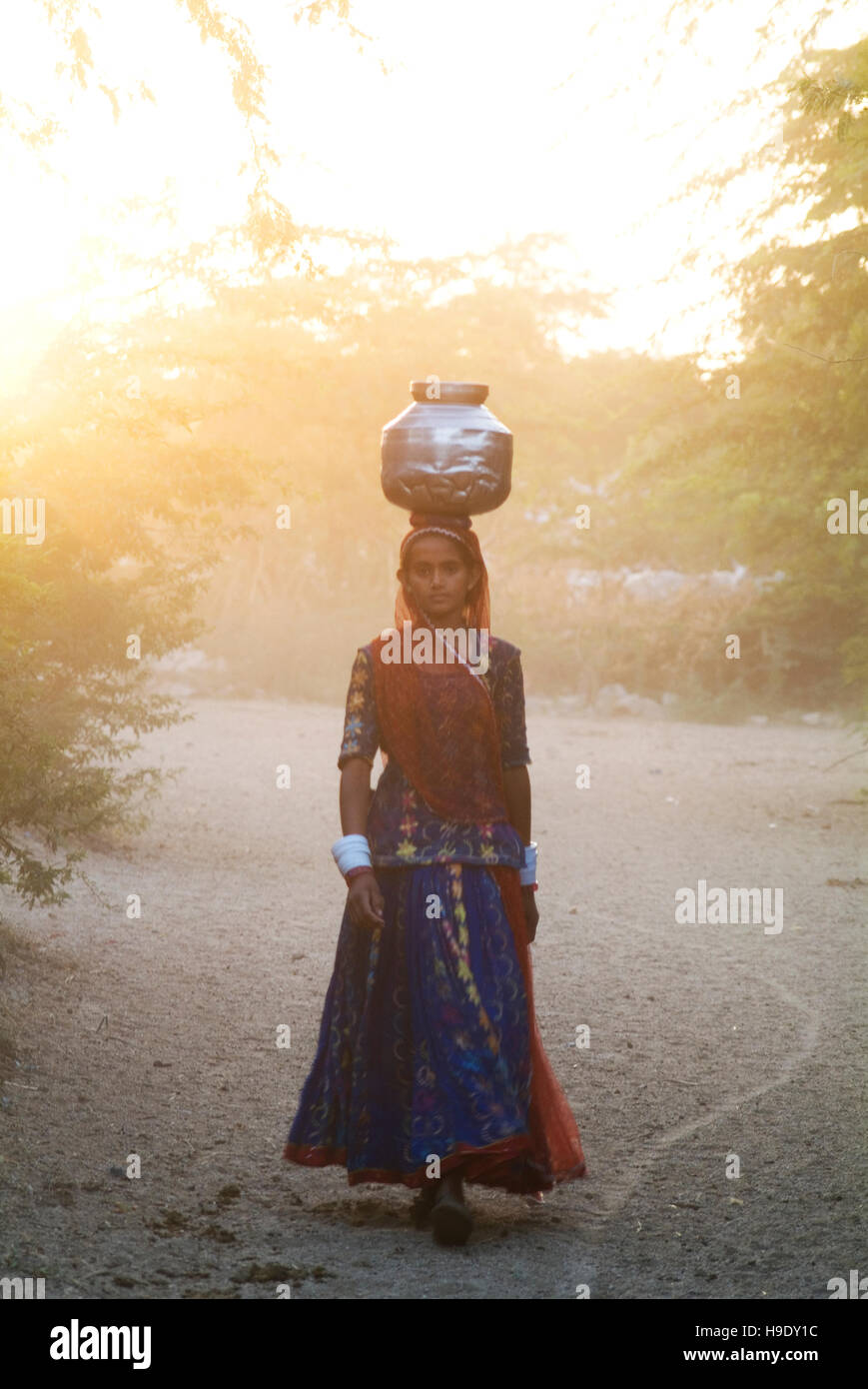 Tribal woman living in the hills of Bhenswara, a small farming ...