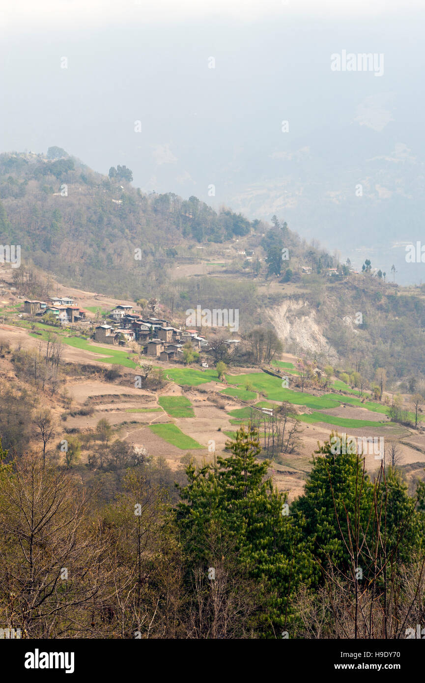 The rural landscape of Tawang Valley in northern Arunachal Pradesh ...