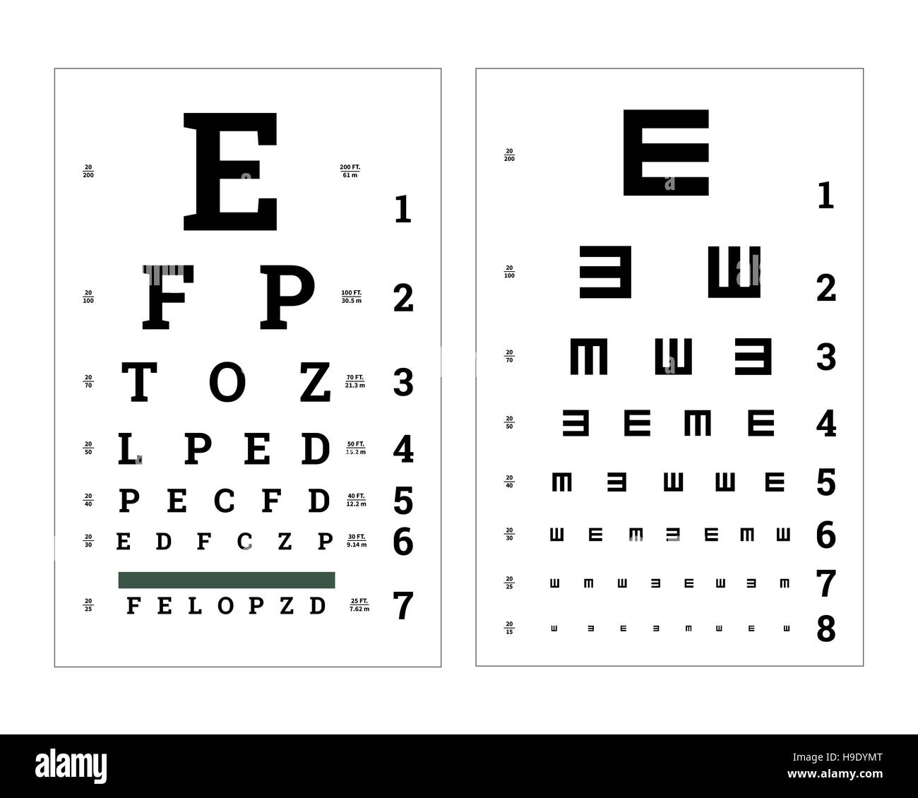 Eye vision test charts hi-res stock photography and images - Alamy
