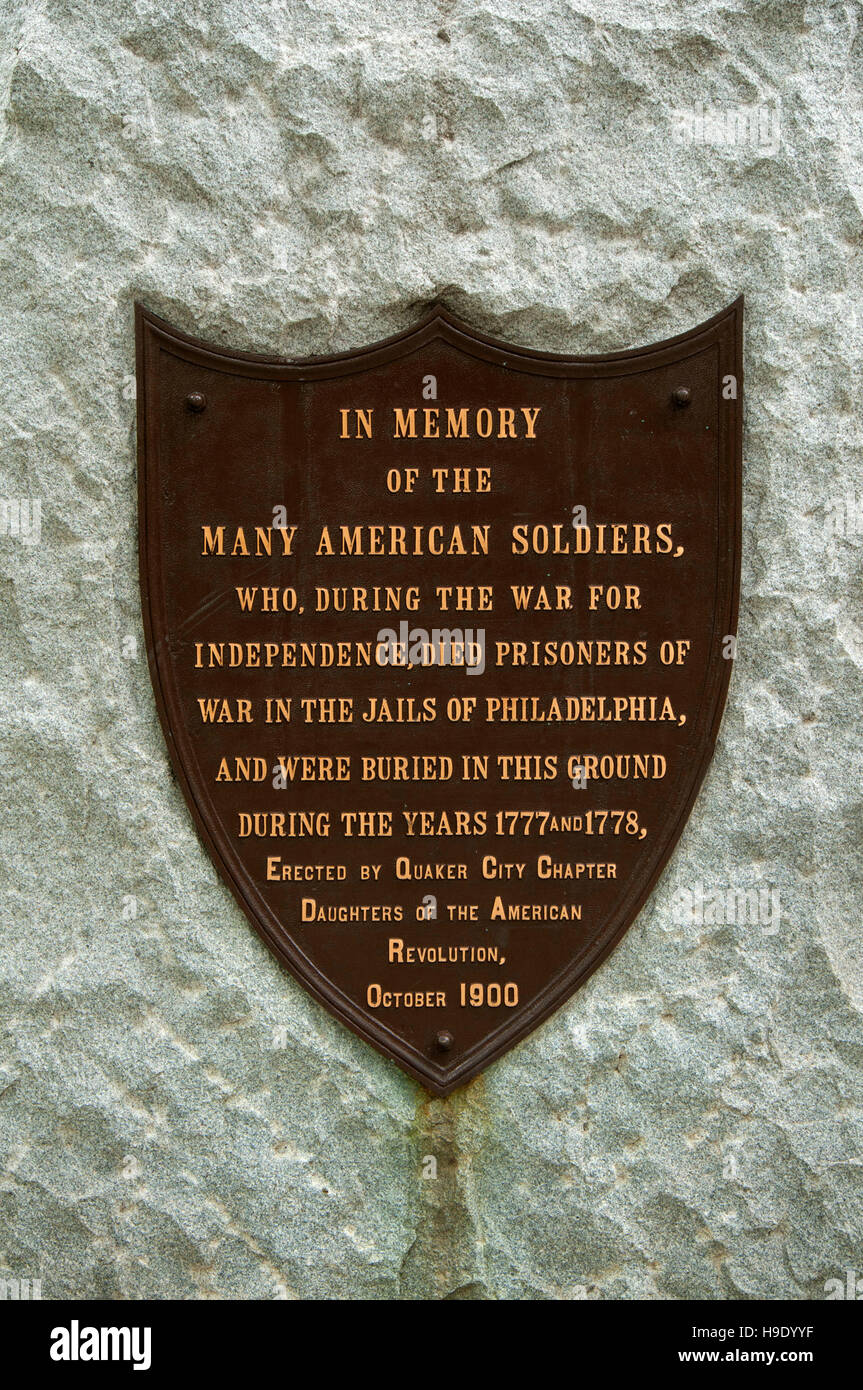 Memorial plaque, Washington Square, Independence National Historical ...