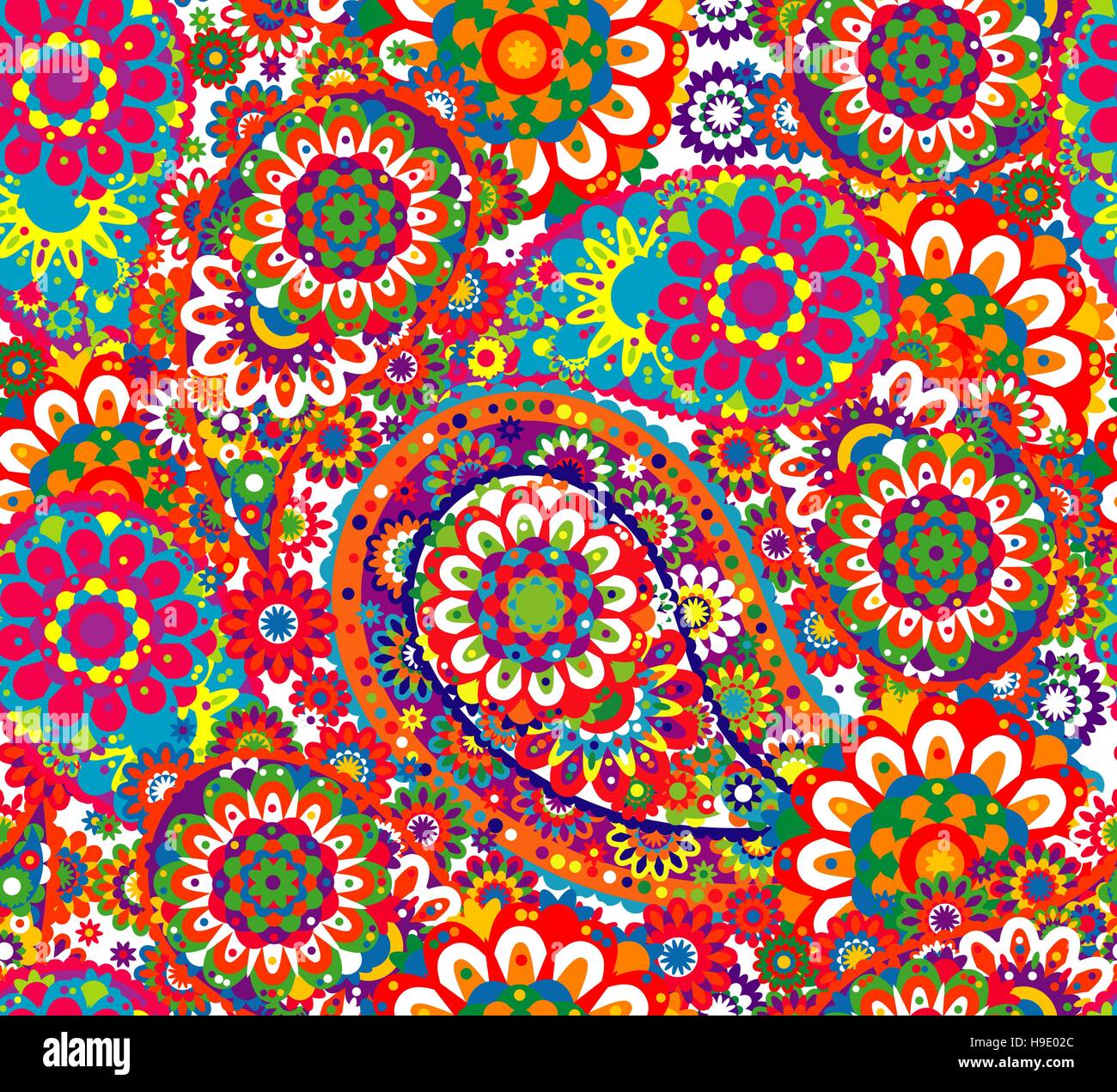 Traditional Oriental Seamless Paisley Pattern Seamless Background