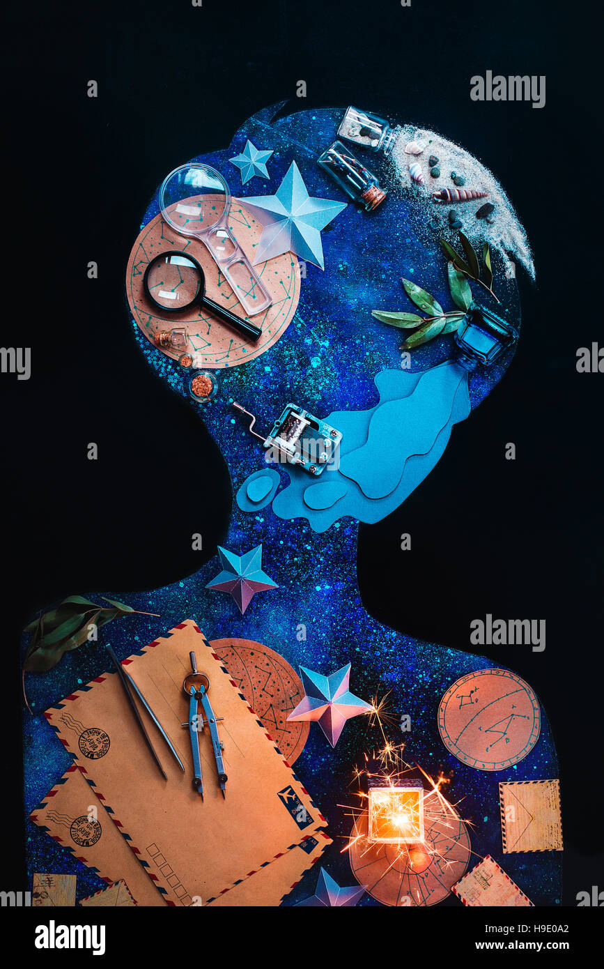 Self portrait with stars Counting Stars Series Stock Photo - Alamy