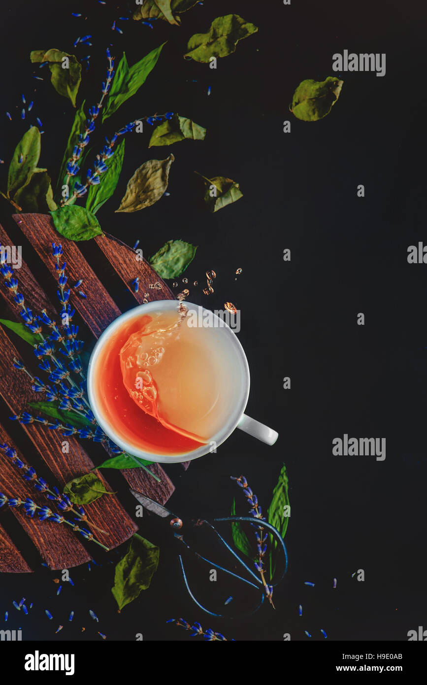 Herbal tea with lullaby Swirls and Waves Series Stock Photo - Alamy