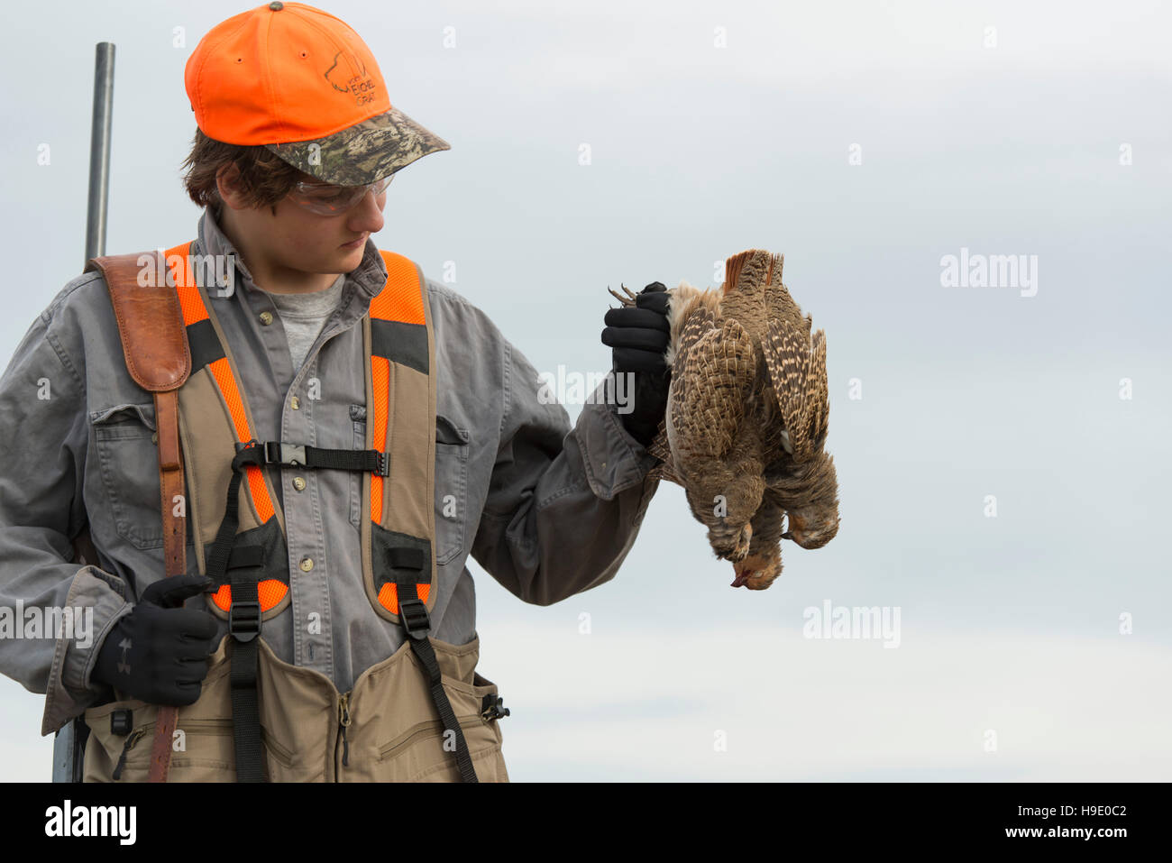 A hunter with Hungarian Partridge Stock Photo - Alamy