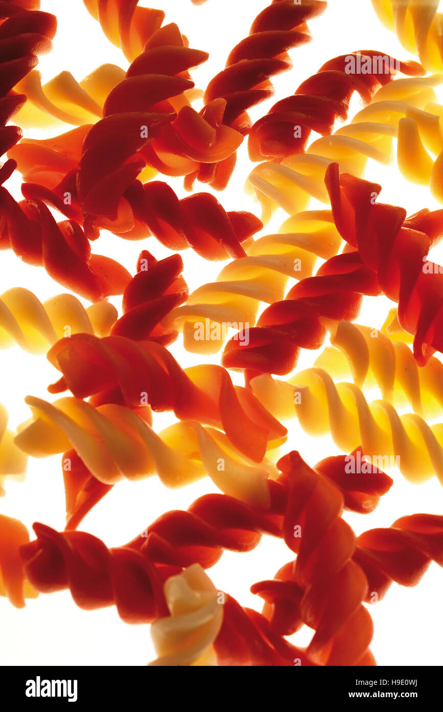 Coloured fusilli, boiled Stock Photo - Alamy