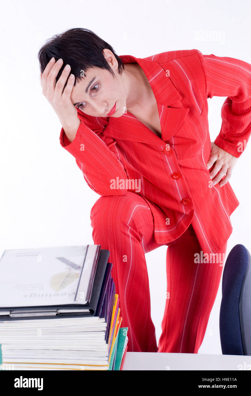 Worn out businesswoman in the office Stock Photo - Alamy