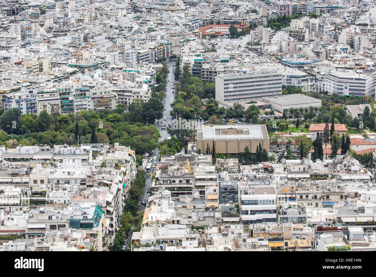 Aerial view of Athens, Greece. Athens is the capital of Greece and it's ...
