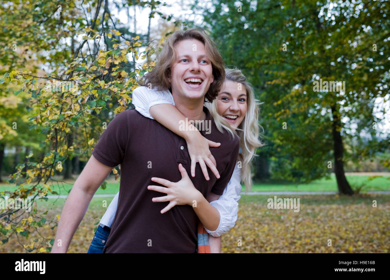 Lovers in autumn Stock Photo - Alamy