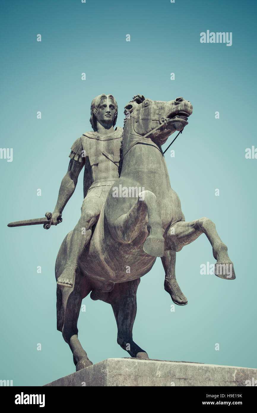 Statue of Alexander the Great in Thessaloniki, Makedonia, Greece Stock ...
