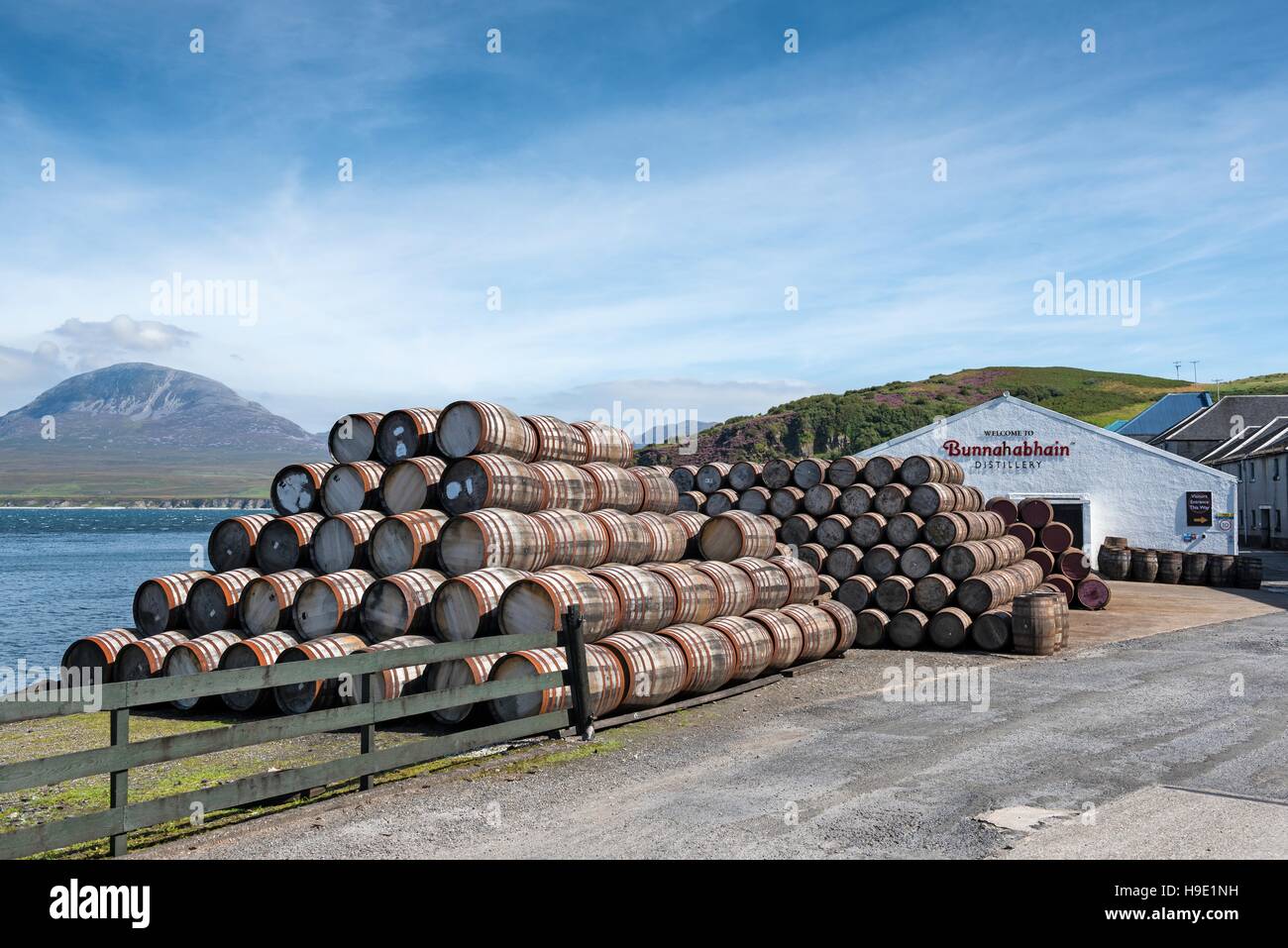 Bunnahabhain whiskey distillery, used bourbon barrels, Islay, Inner ...