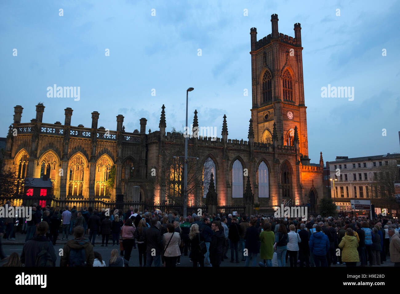 St Luke's Church Lit Up Stock Photo - Alamy
