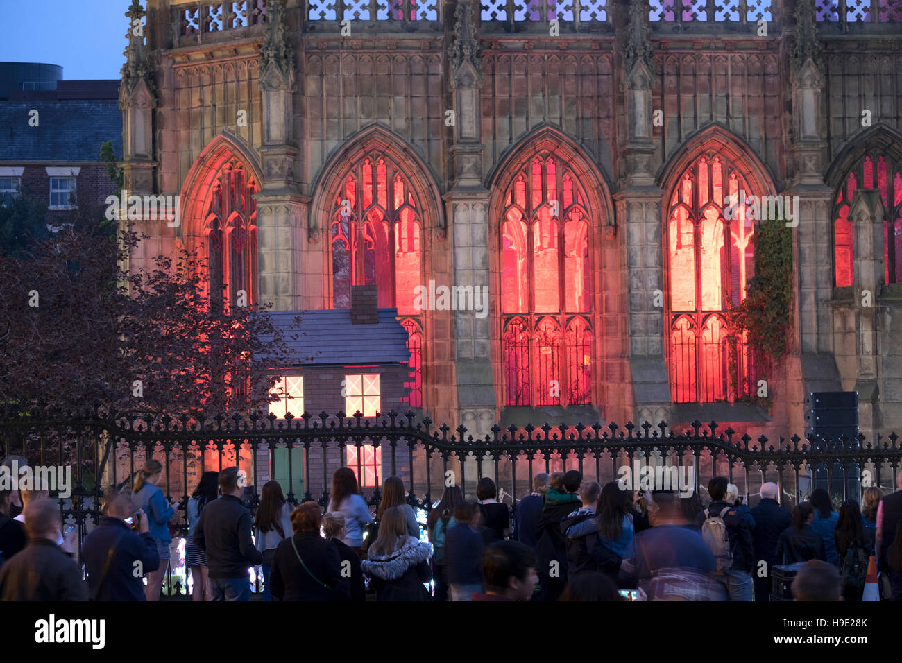 St Luke's Church Lit Up Stock Photo - Alamy
