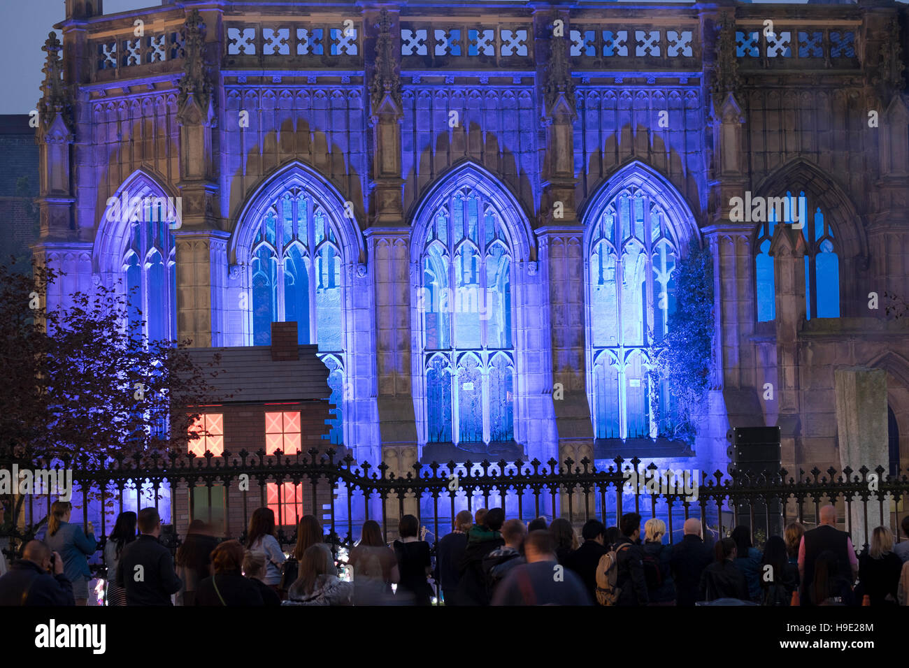 St Luke's Church Lit Up Stock Photo - Alamy