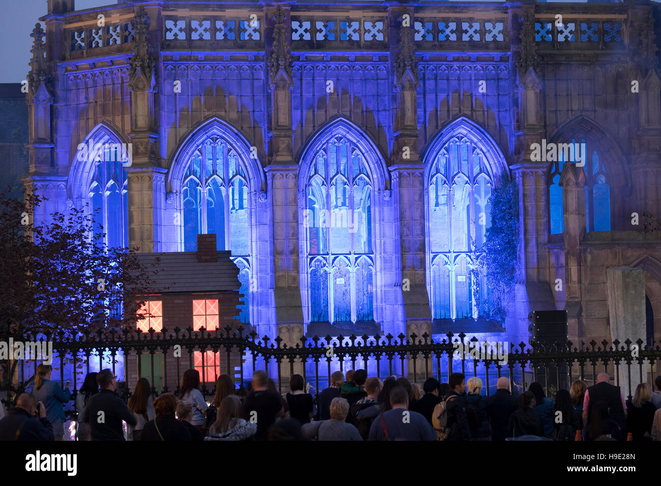 St Luke's Church Lit Up Stock Photo - Alamy