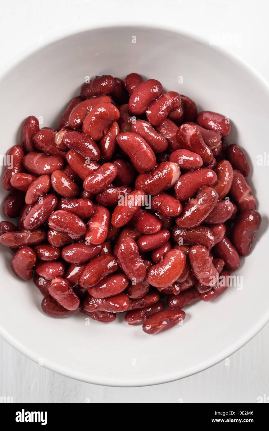 Canned Red Kidney Beans In White Bowl Stock Photo - Alamy
