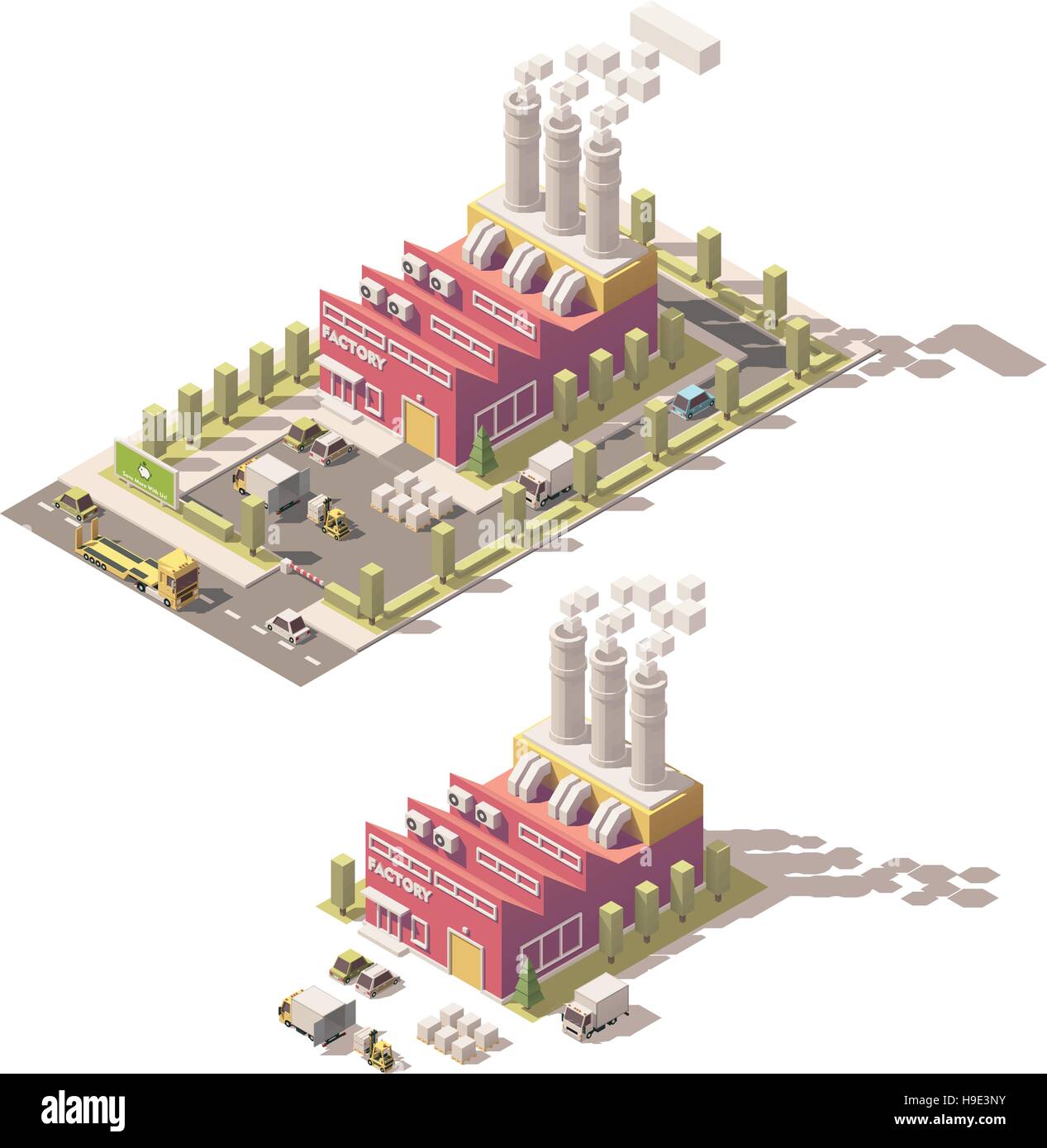 Factory vector isometric hi-res stock photography and images - Alamy