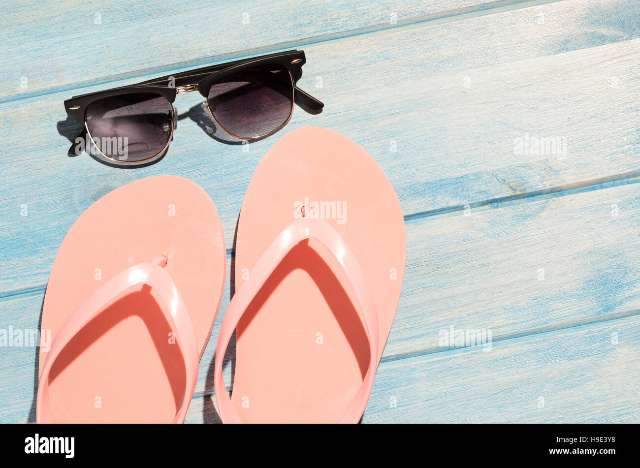 flip flops on table Stock Photo - Alamy
