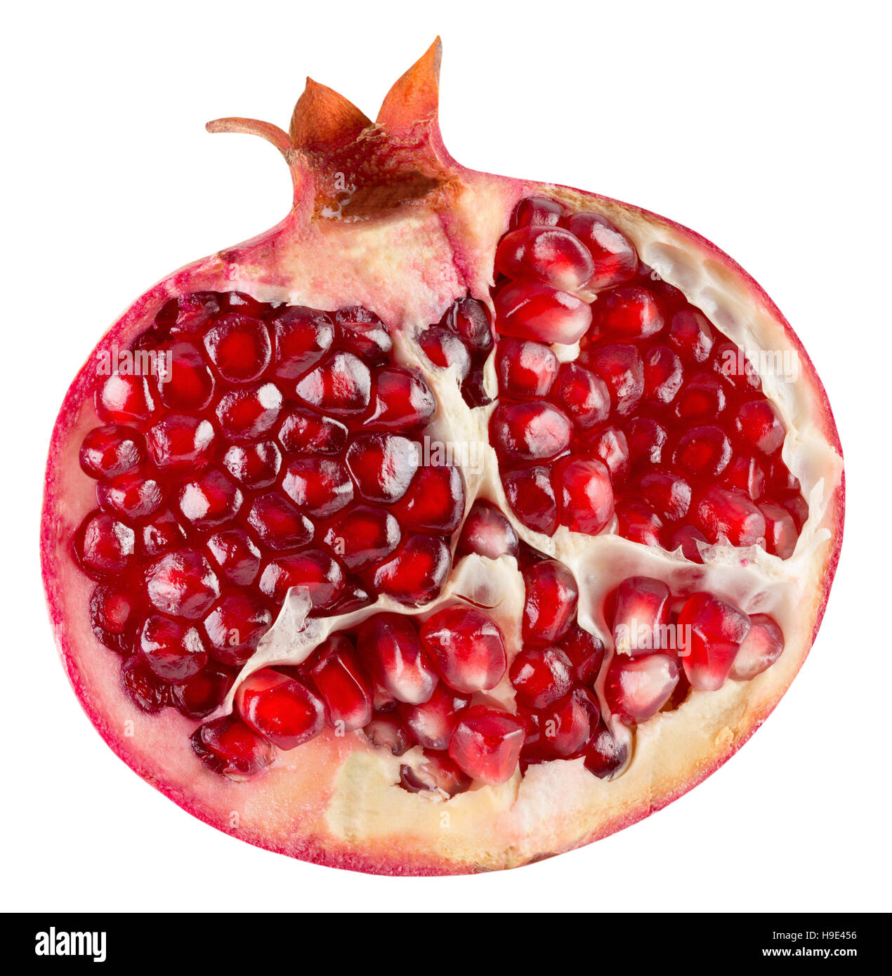 half of pomegranate isolated on the white background Stock Photo - Alamy
