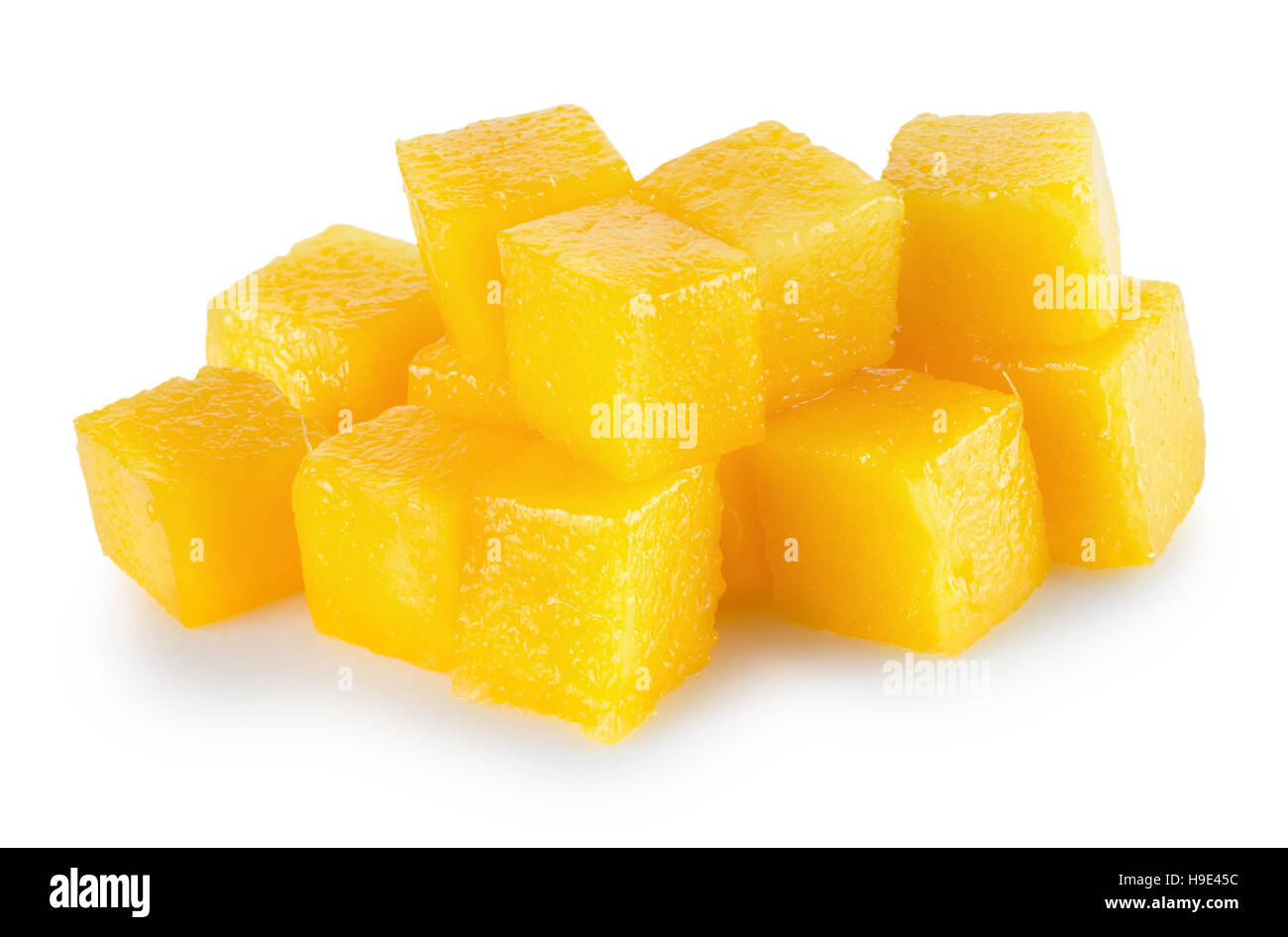 mango cube slices isolated on the white background Stock Photo - Alamy