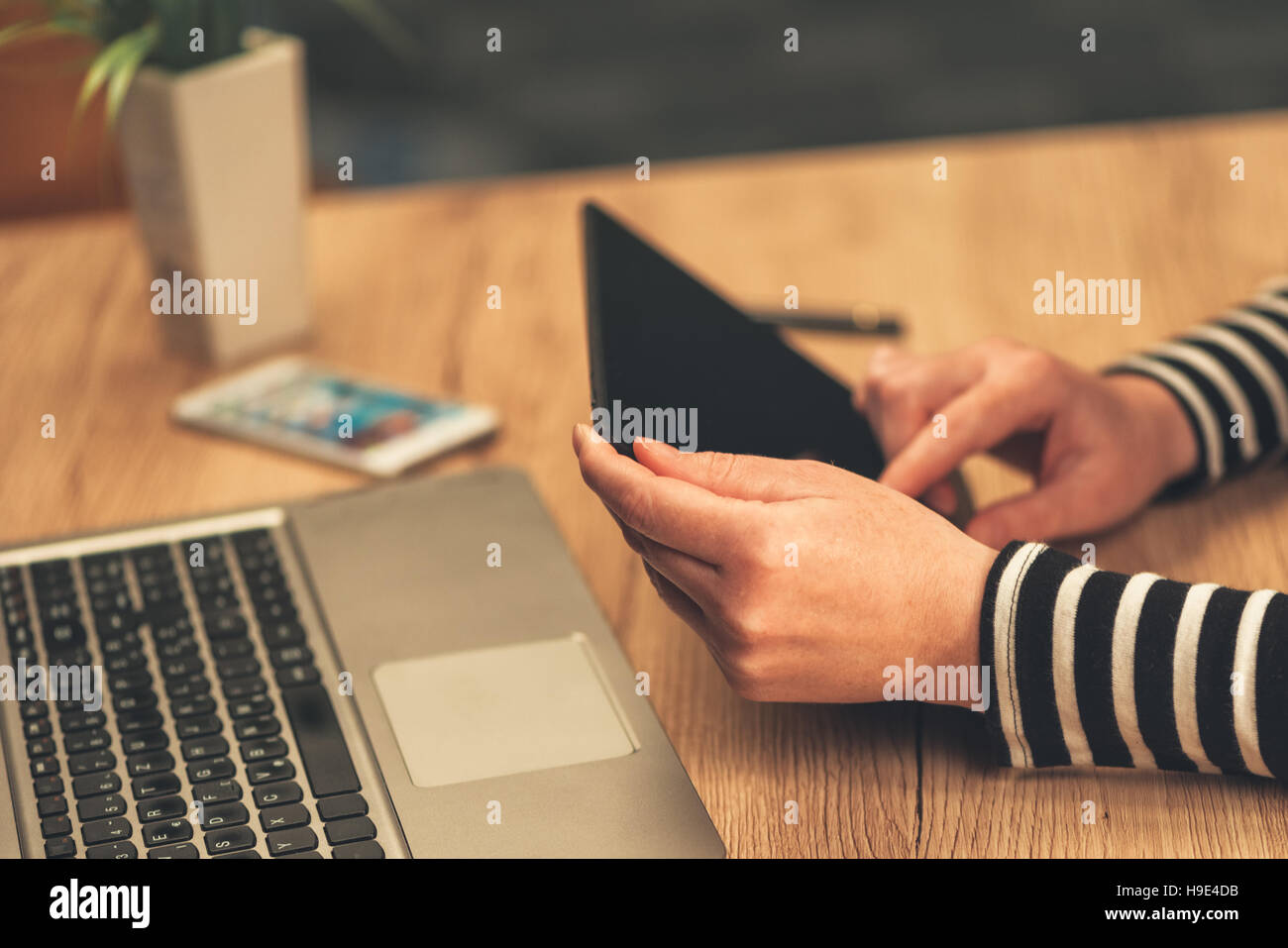 Digital multitasking unrecognizable business hi-res stock photography ...