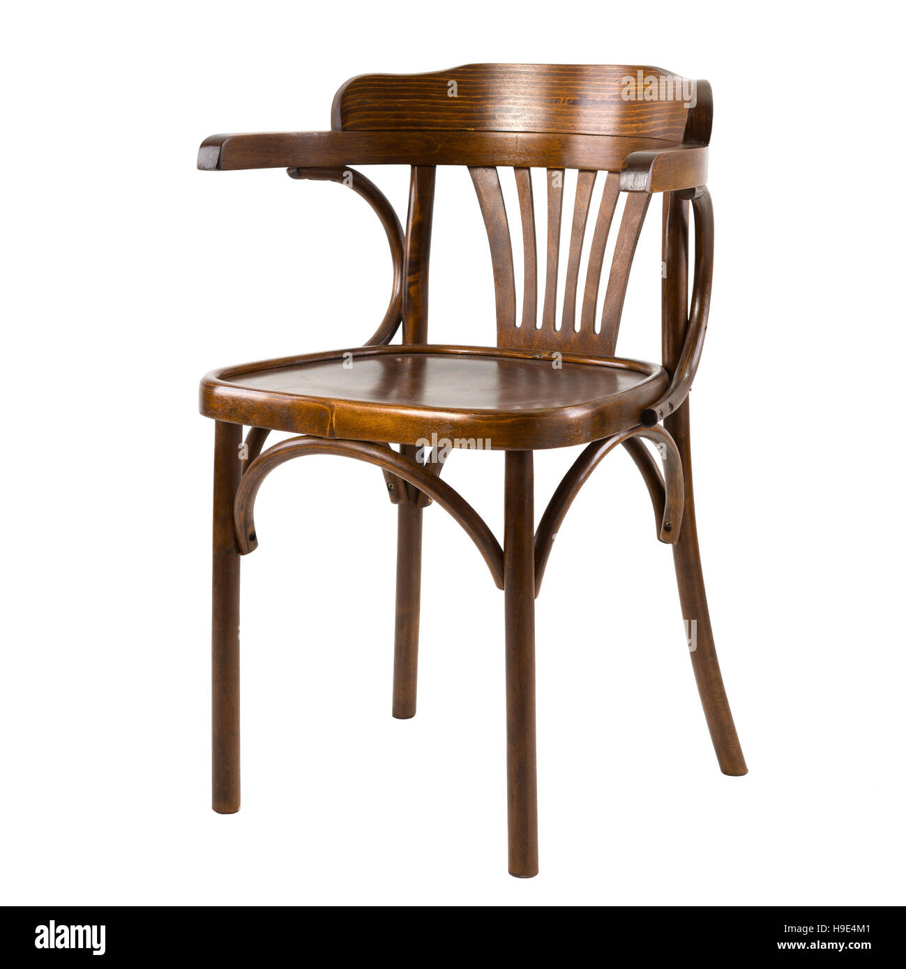 Wooden comfortable chair isolated on white background Stock Photo - Alamy