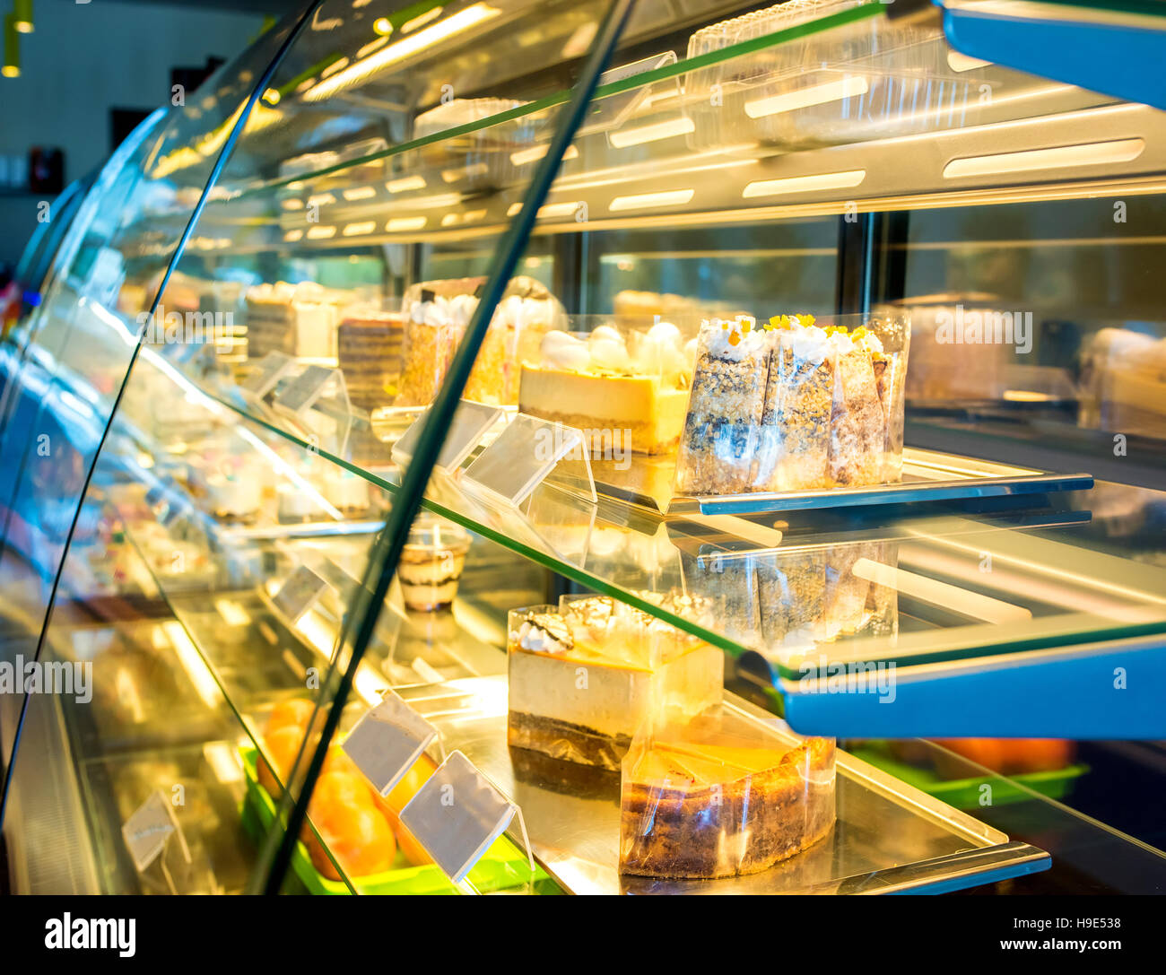 Cakes in a coffee shop Stock Photo - Alamy