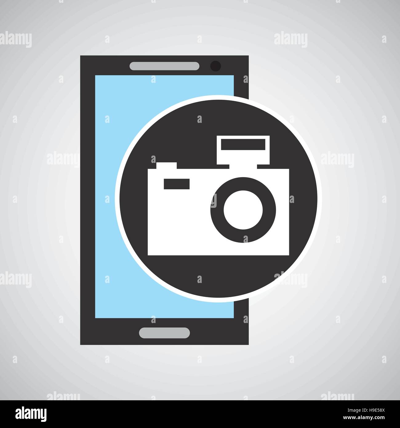 smartphone camera flash social media vector illustration eps 10 Stock ...