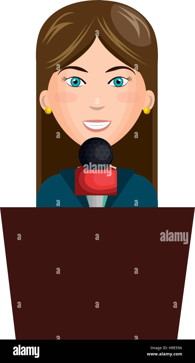 breaking news reporter character vector illustration design Stock ...