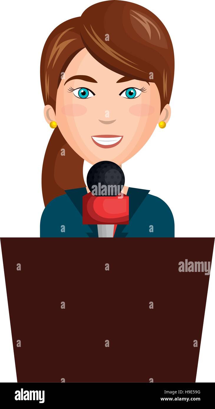 breaking news reporter character vector illustration design Stock ...