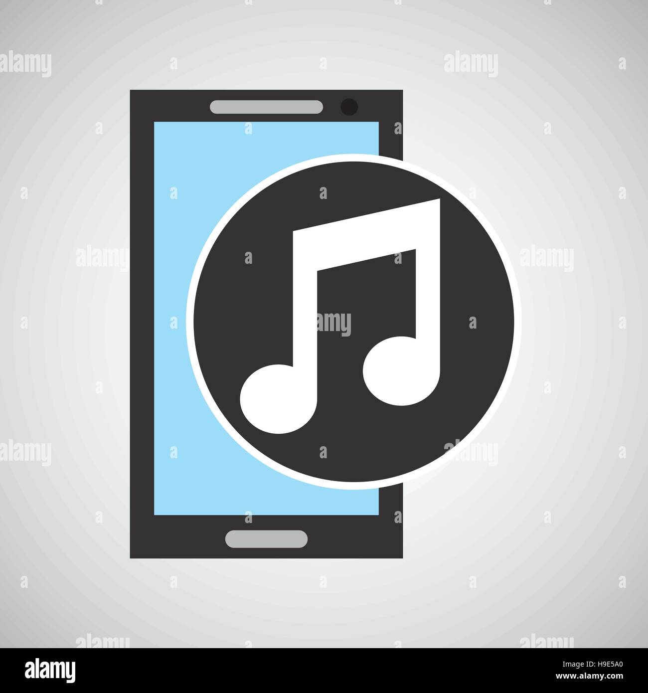 smartphone social media music note vector illustration eps 10 Stock ...
