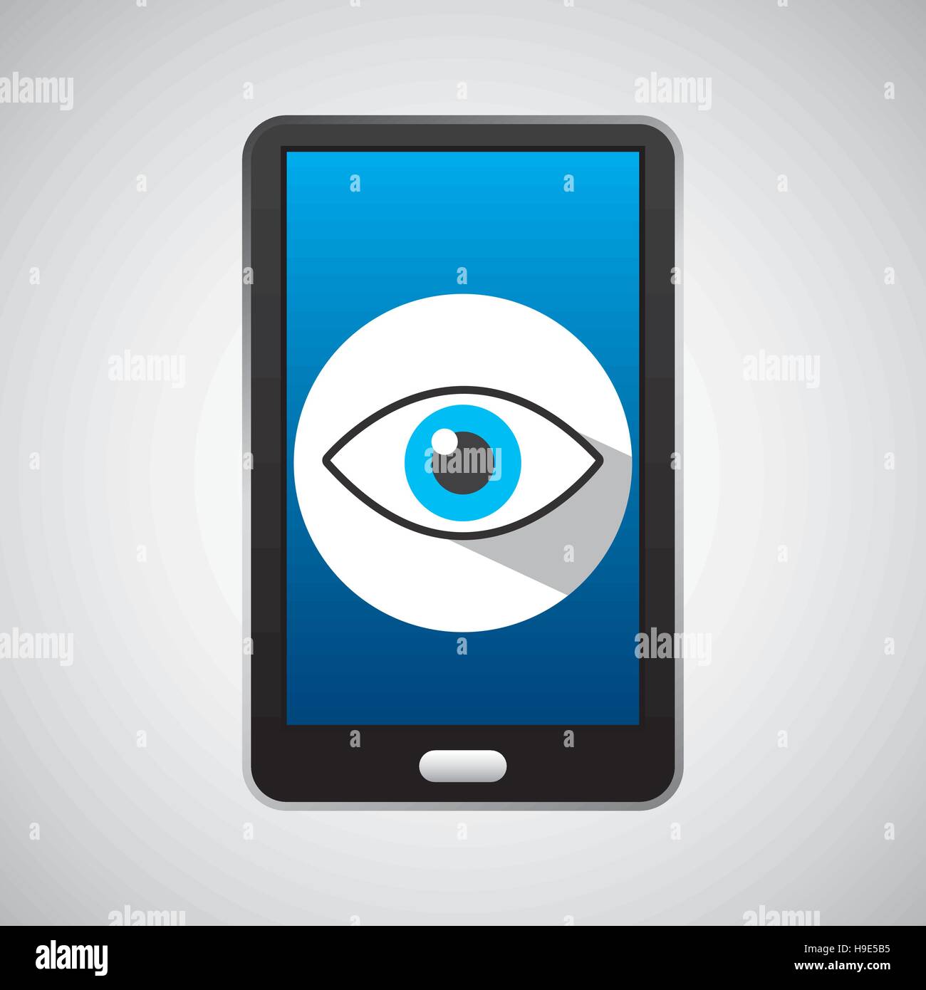 mobile phone app eye surveillance vector illustration eps 10 Stock ...