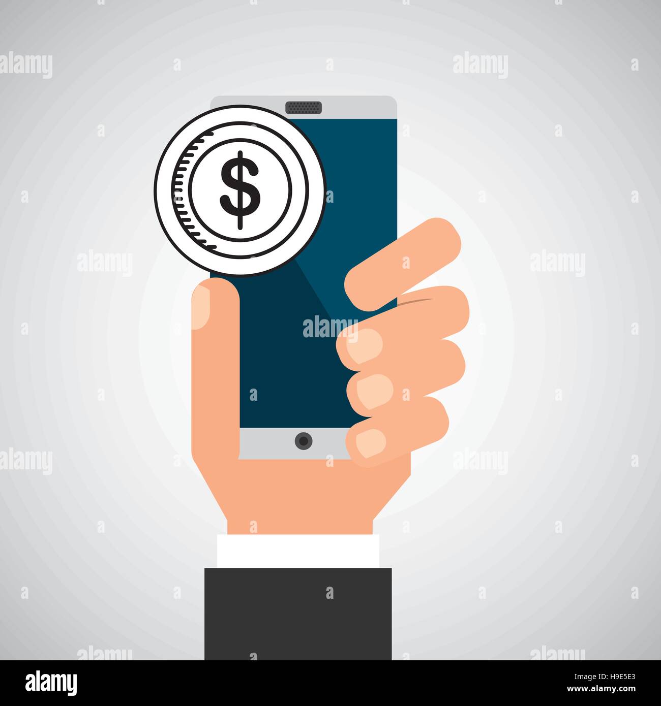 Banking Apps Hand Stock Vector Images - Alamy
