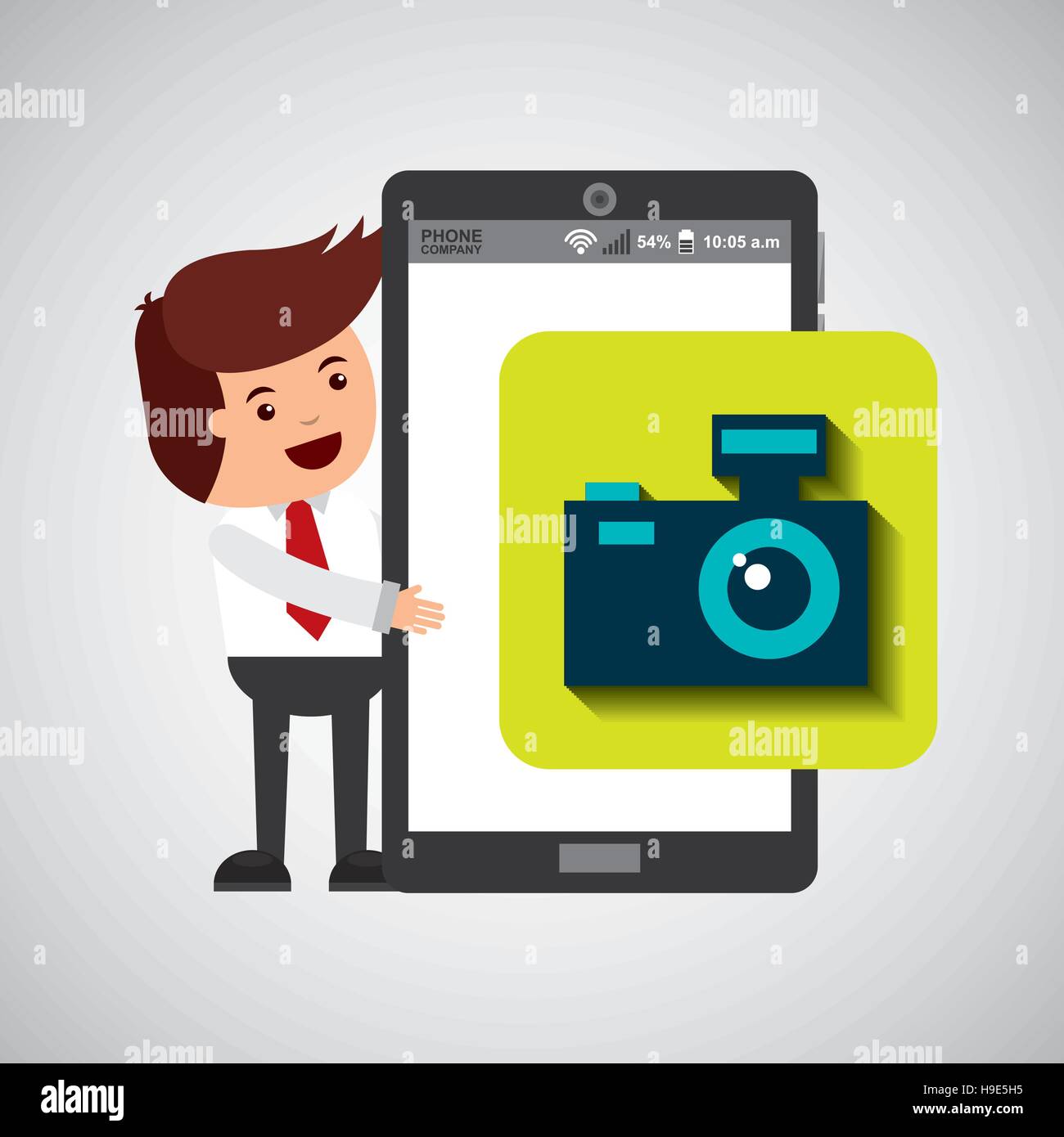 character with mobile app camera photo vector illustration eps 10 Stock ...