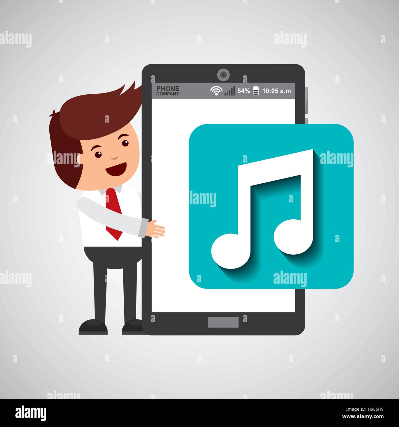 cartoon man smartphone app music vector illustration eps 10 Stock ...