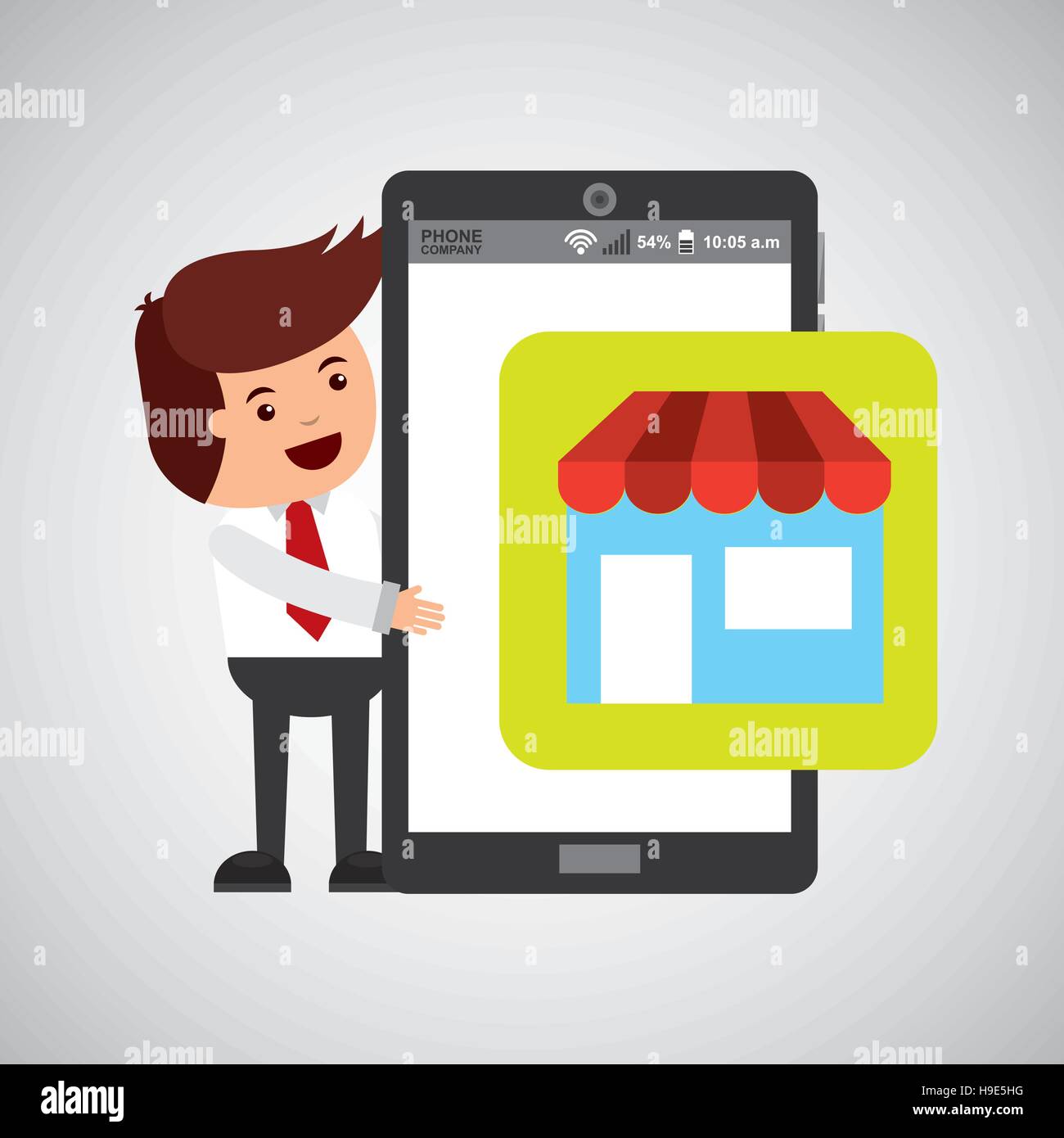 cartoon man smartphone app shopping vector illustration eps 10 Stock ...