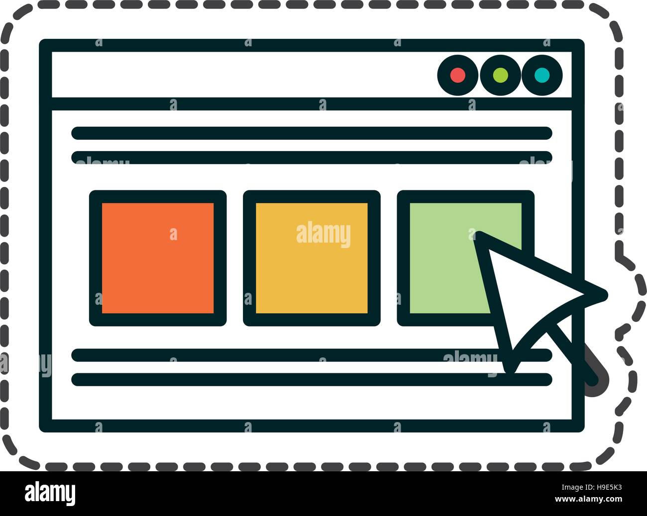 template webpage with arrow upload vector illustration design Stock ...