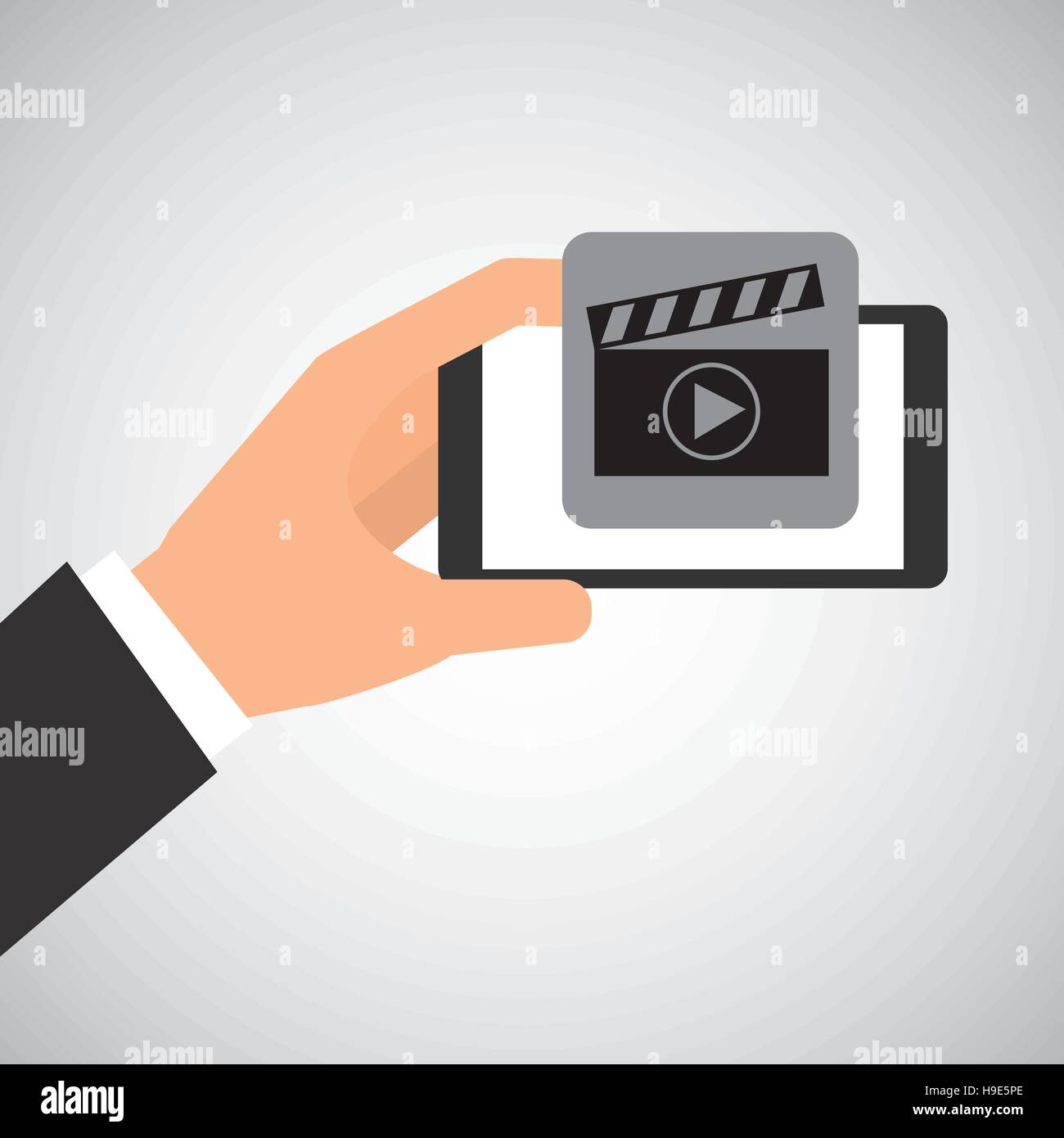 hand holding smartphone film movie vector illustration eps 10 Stock ...