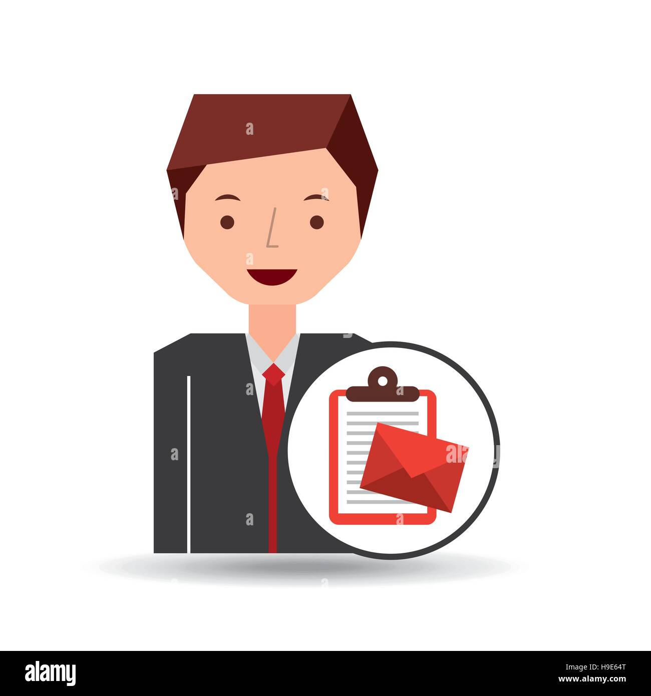 man cartoon message list email vector illustration eps 10 Stock Vector ...